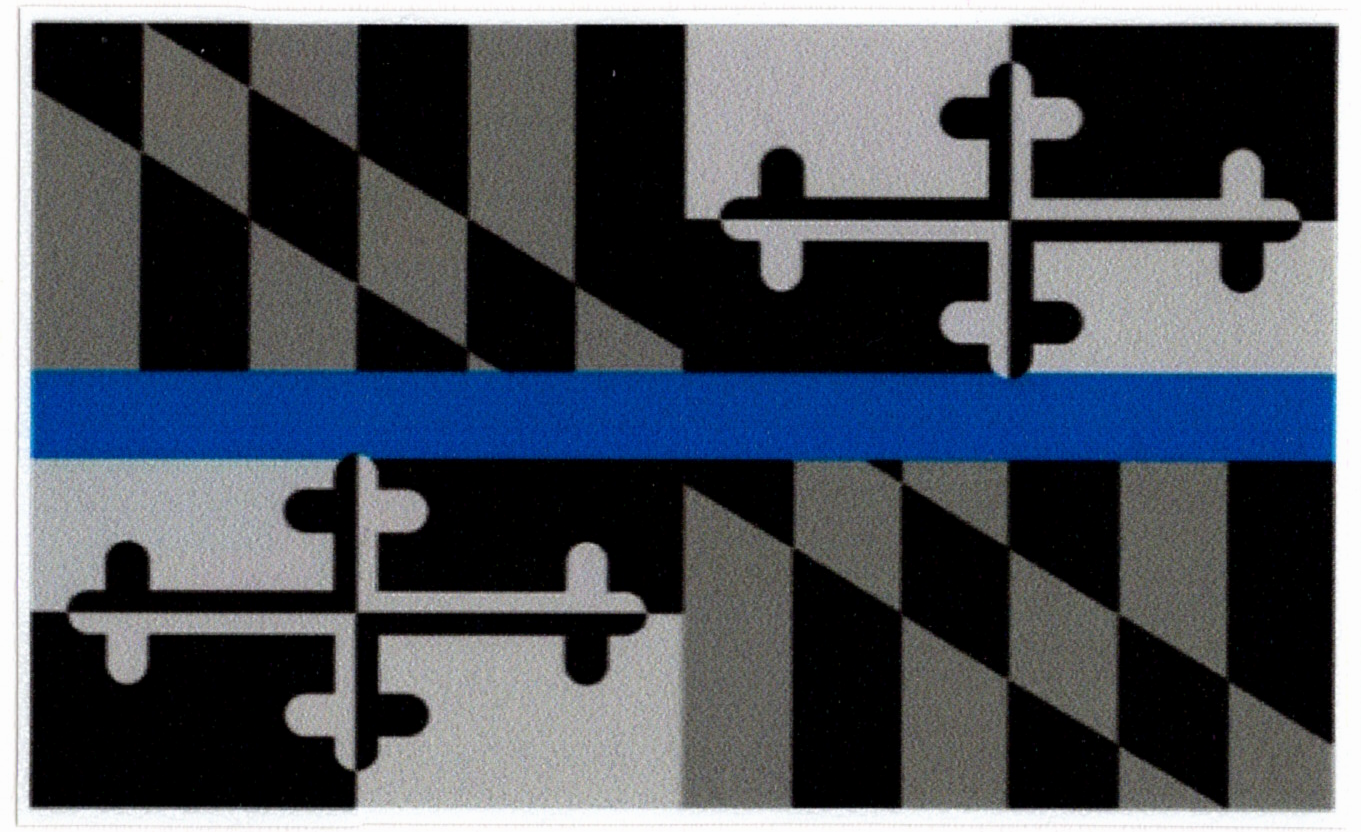 Decal MD Flag Subdued Thin Blue Line